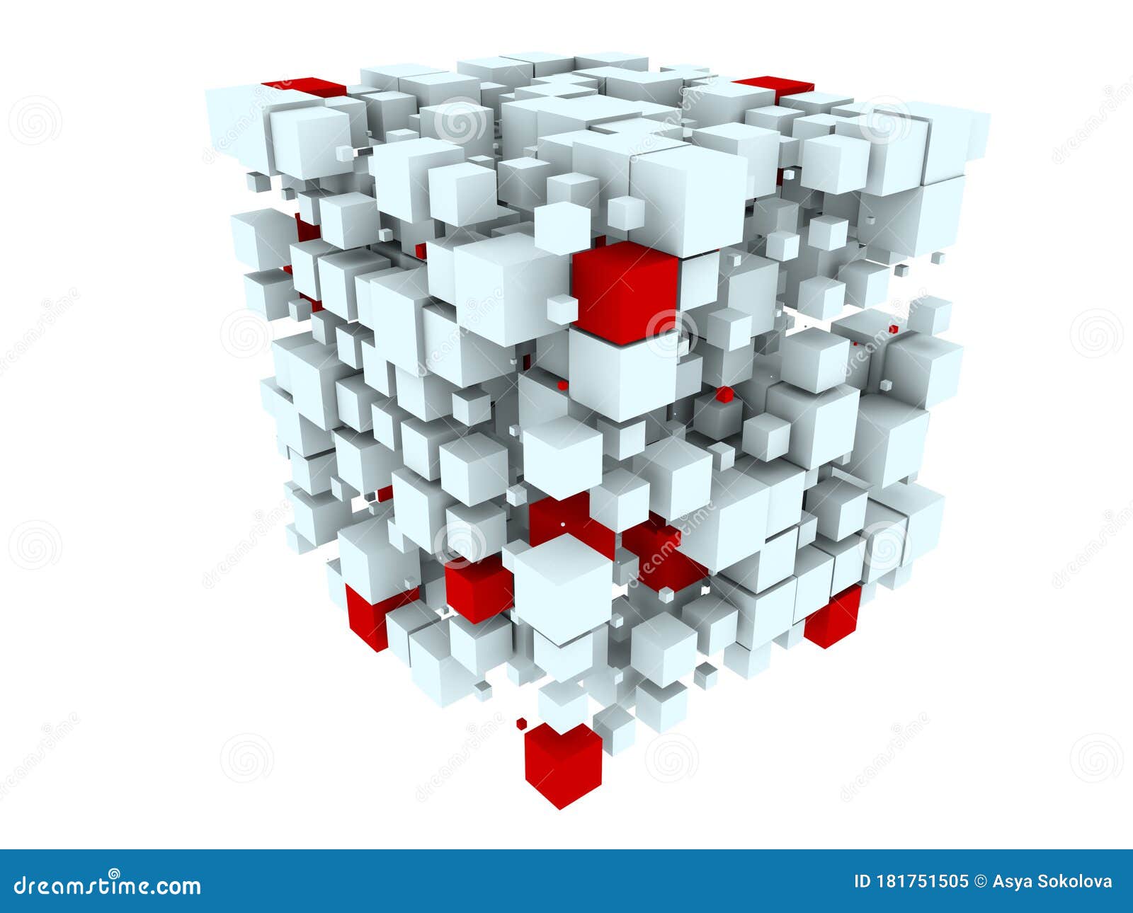 Digital Information Cube stock illustration. Illustration of three ...