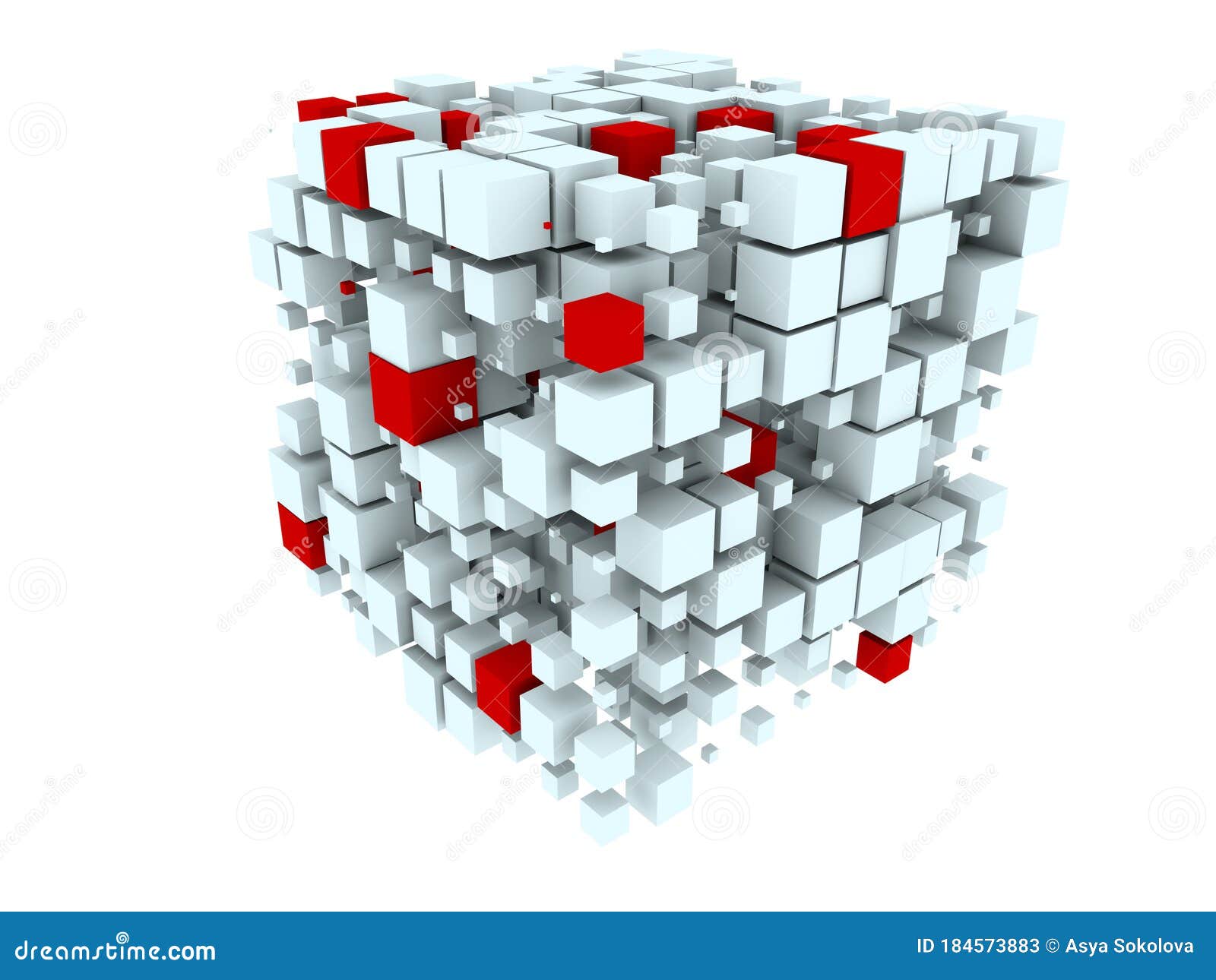 Digital Information Cube stock illustration. Illustration of storage ...