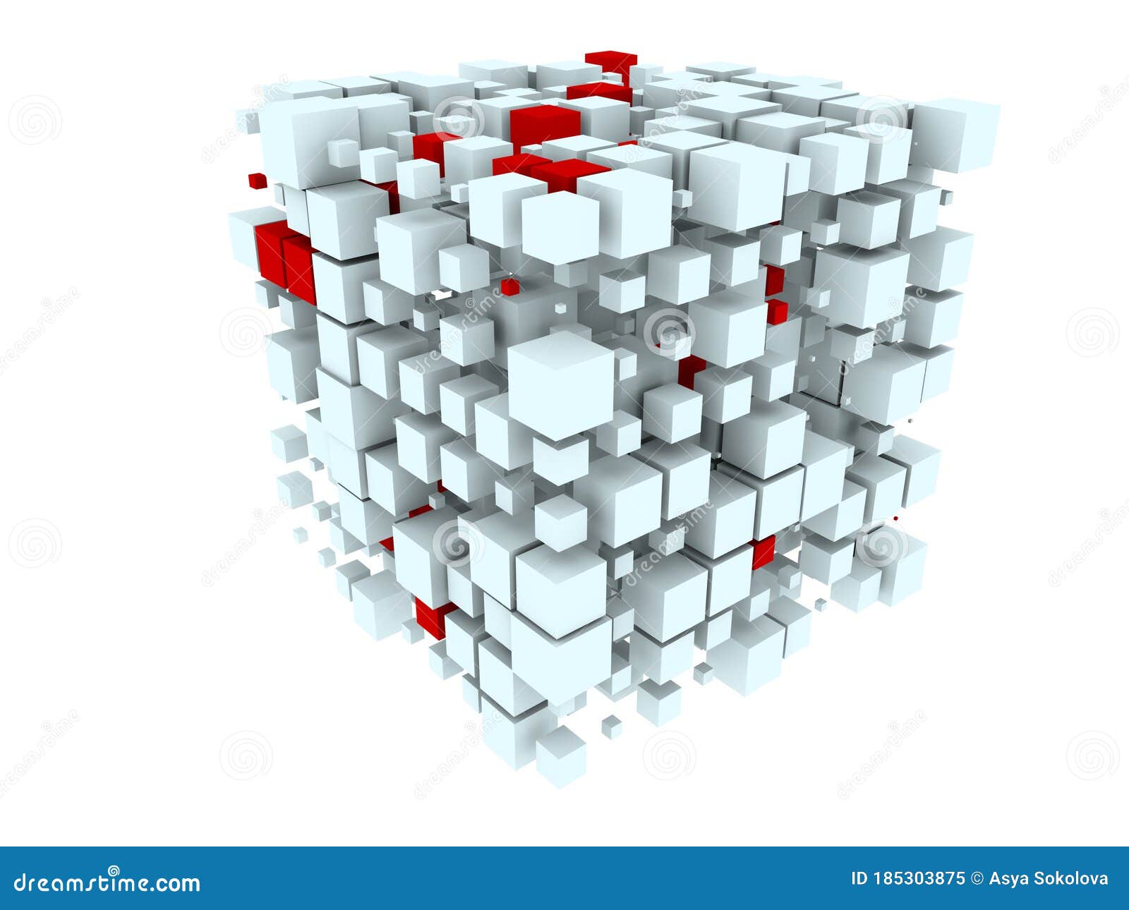 Digital Information Cube stock illustration. Illustration of block ...