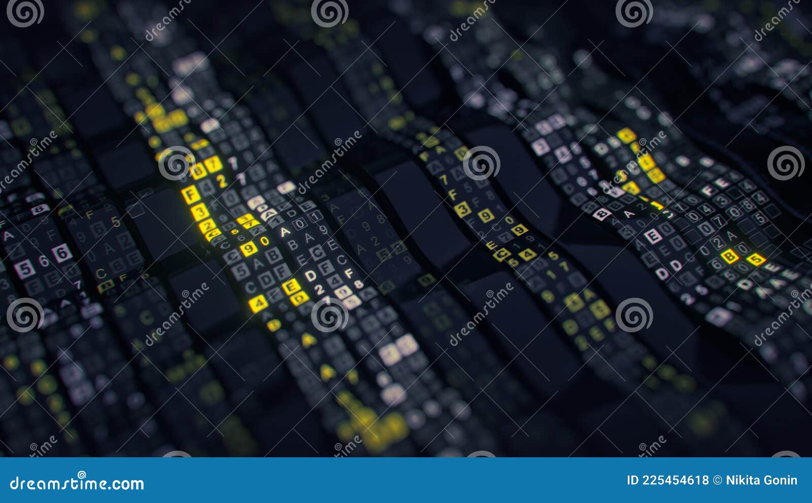 Digital Information Decoding Process 3D Render Illustration Stock ...