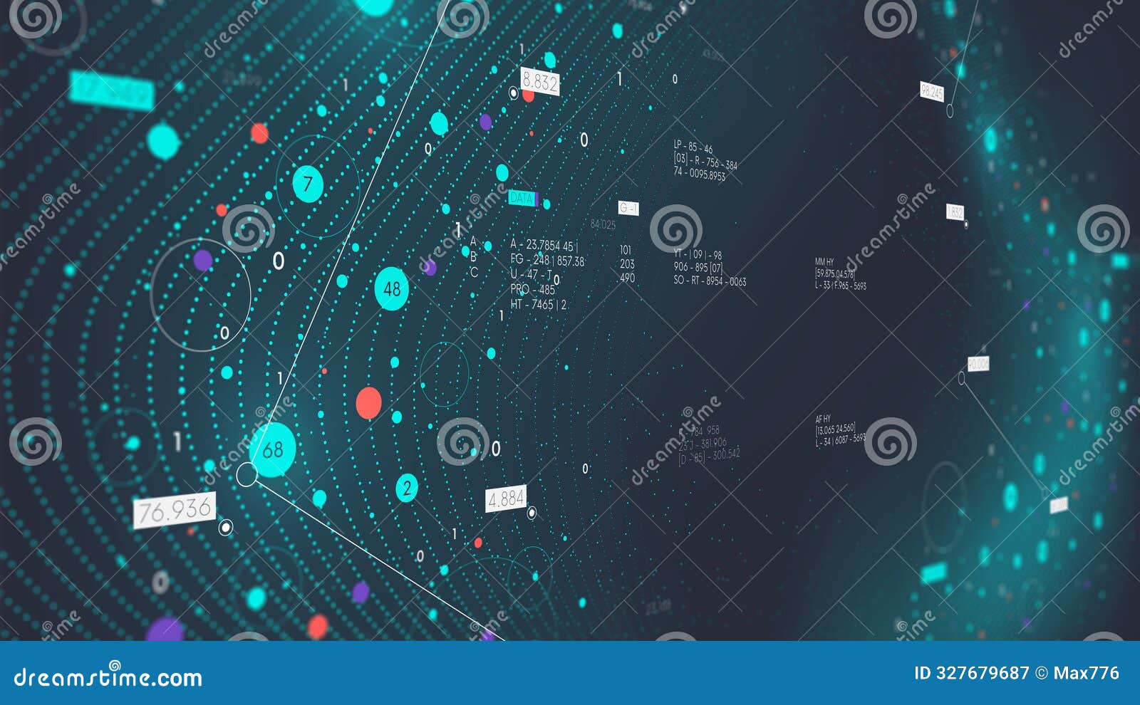 Futuristic Neural Network Of Trigonometric Figures Points And Polygons