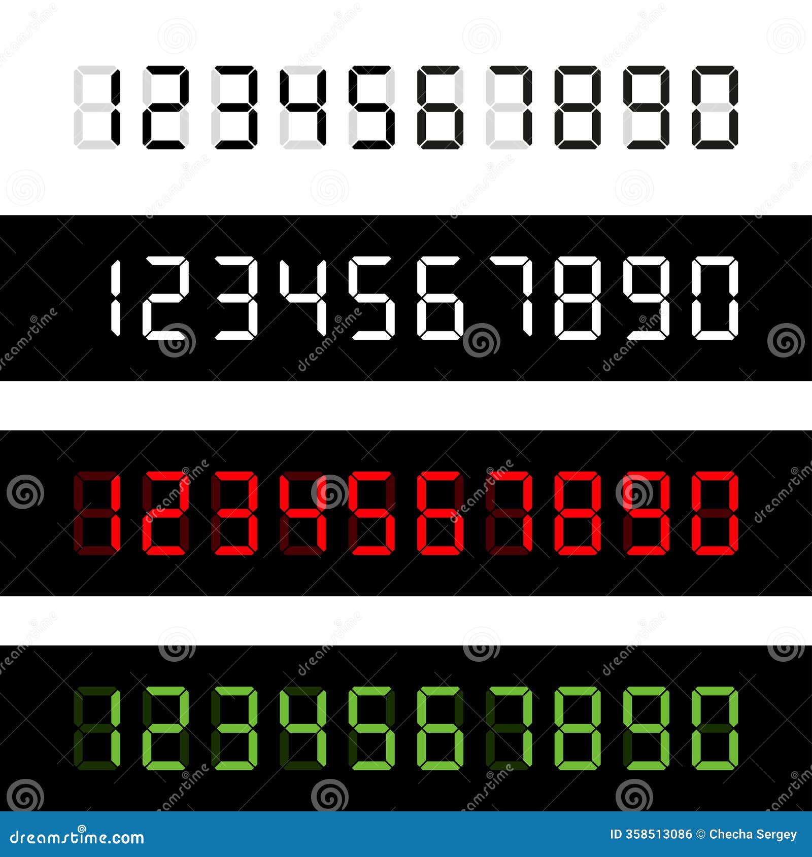 Electronic Numerals (numbers Arabic). Alarm Clock or Clock Symbol ...