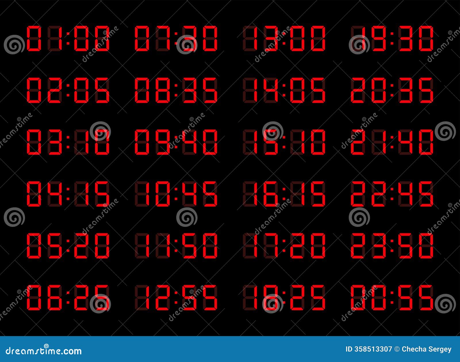 Electronic Numerals (numbers Arabic). Alarm Clock or Clock Symbol ...