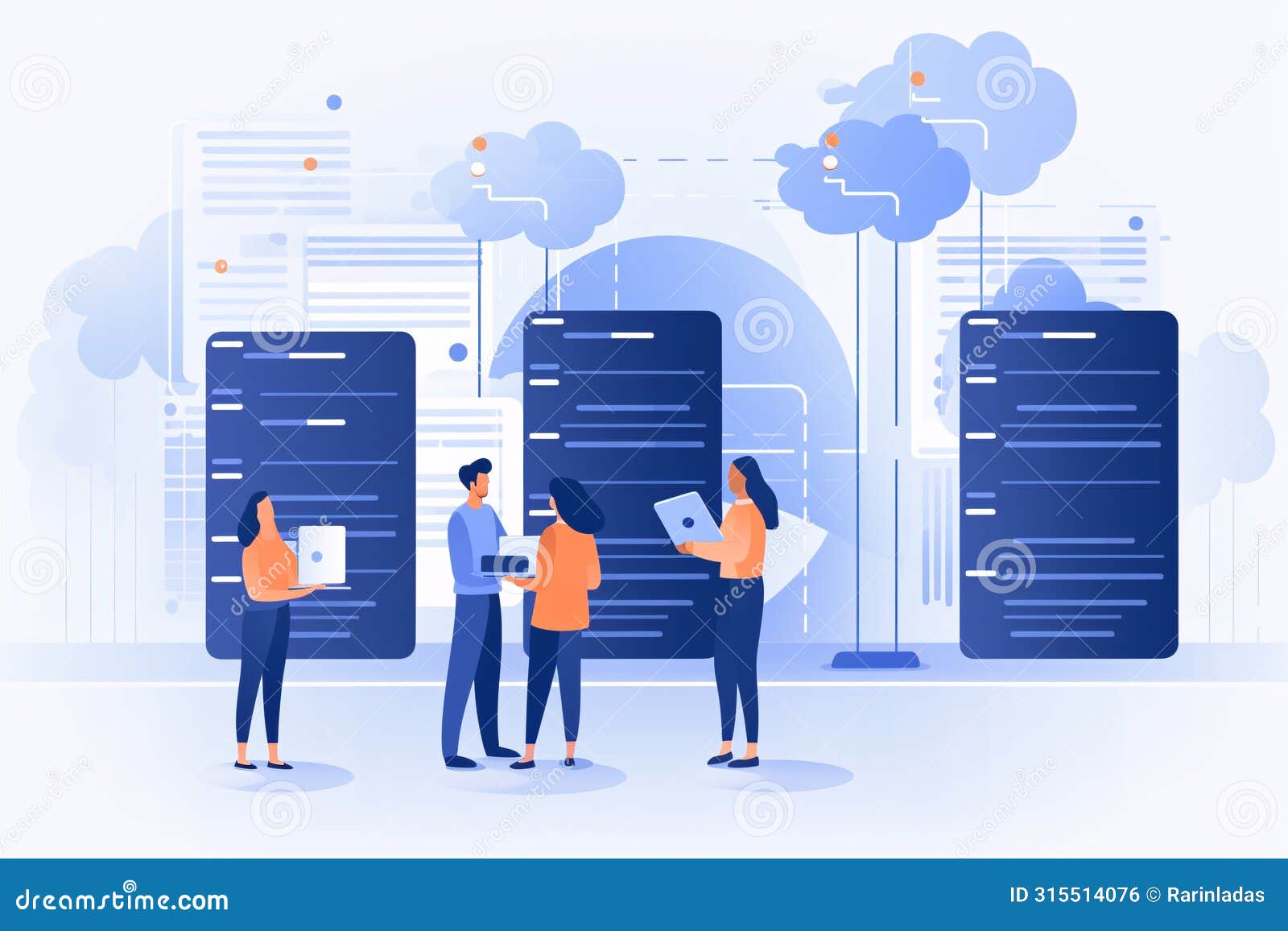 Digital Information with Our Flat Vector Design Depicting a Web Server ...
