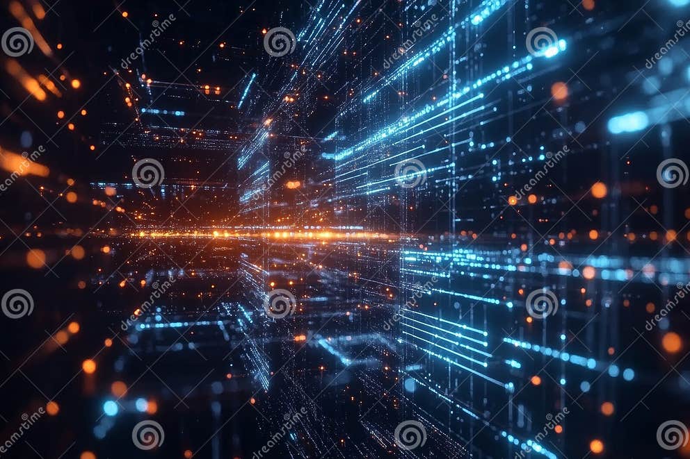 Digital Information Technology Web with Cloud Computing and Data Storage. Stock Photo - Image of ...