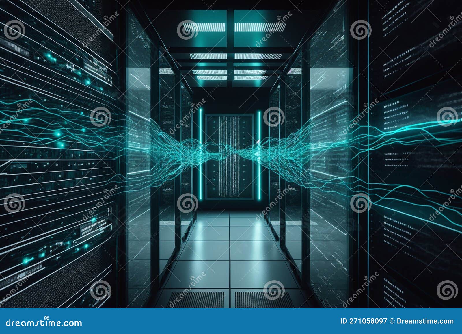 Digital Information Travels through Fiber Optic Cables, Network and ...
