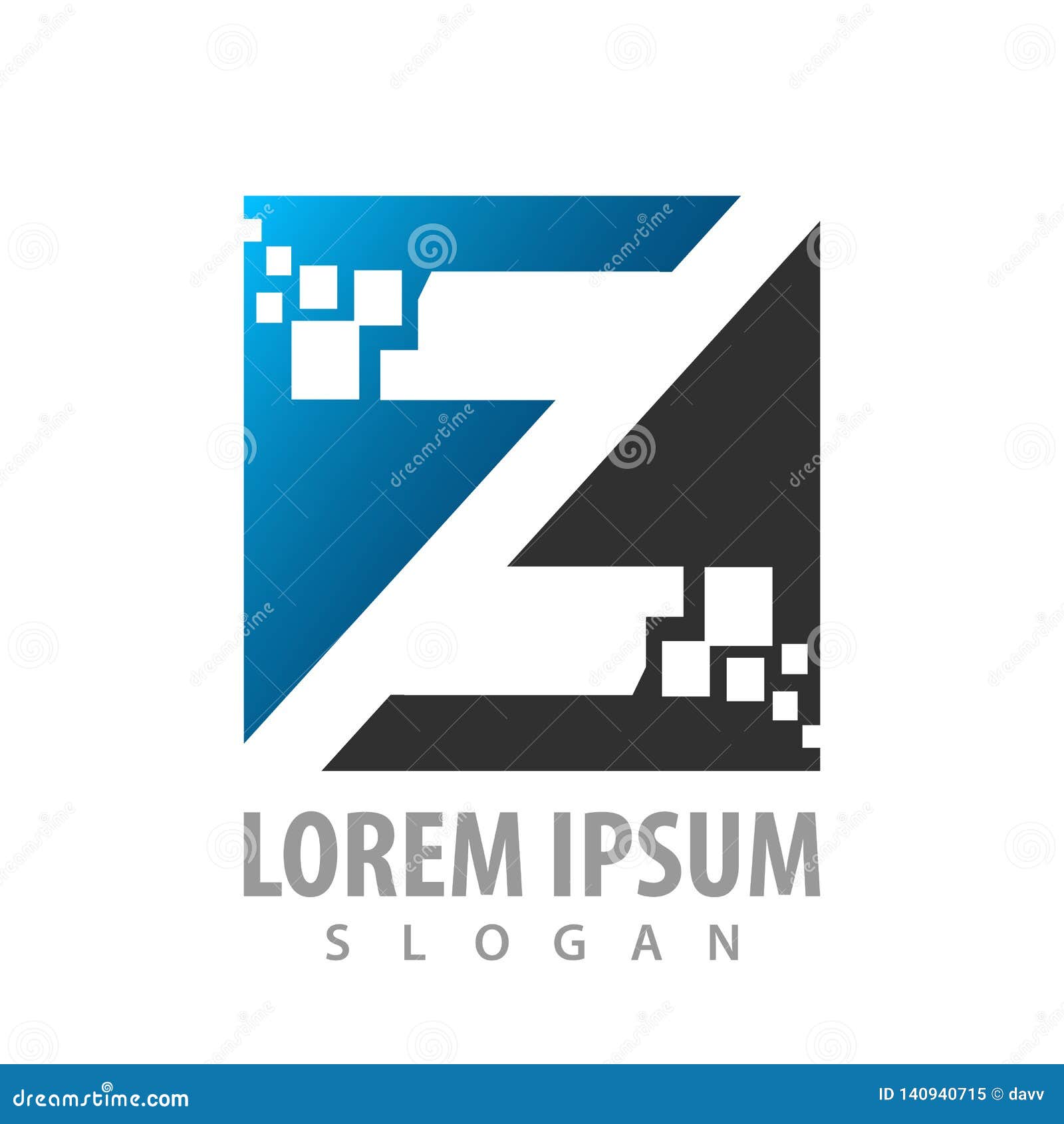 Digital Initial Letter LD Logo Concept Design. Symbol Graphic Template ...