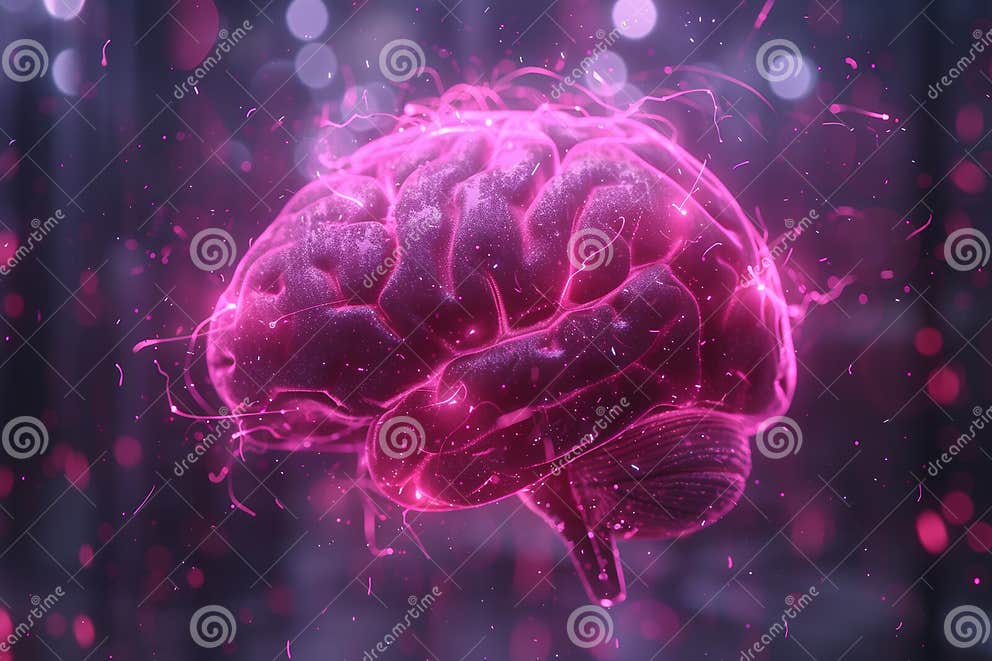 Digital Innovation Abstract Brain Illuminated by Big Data in ...