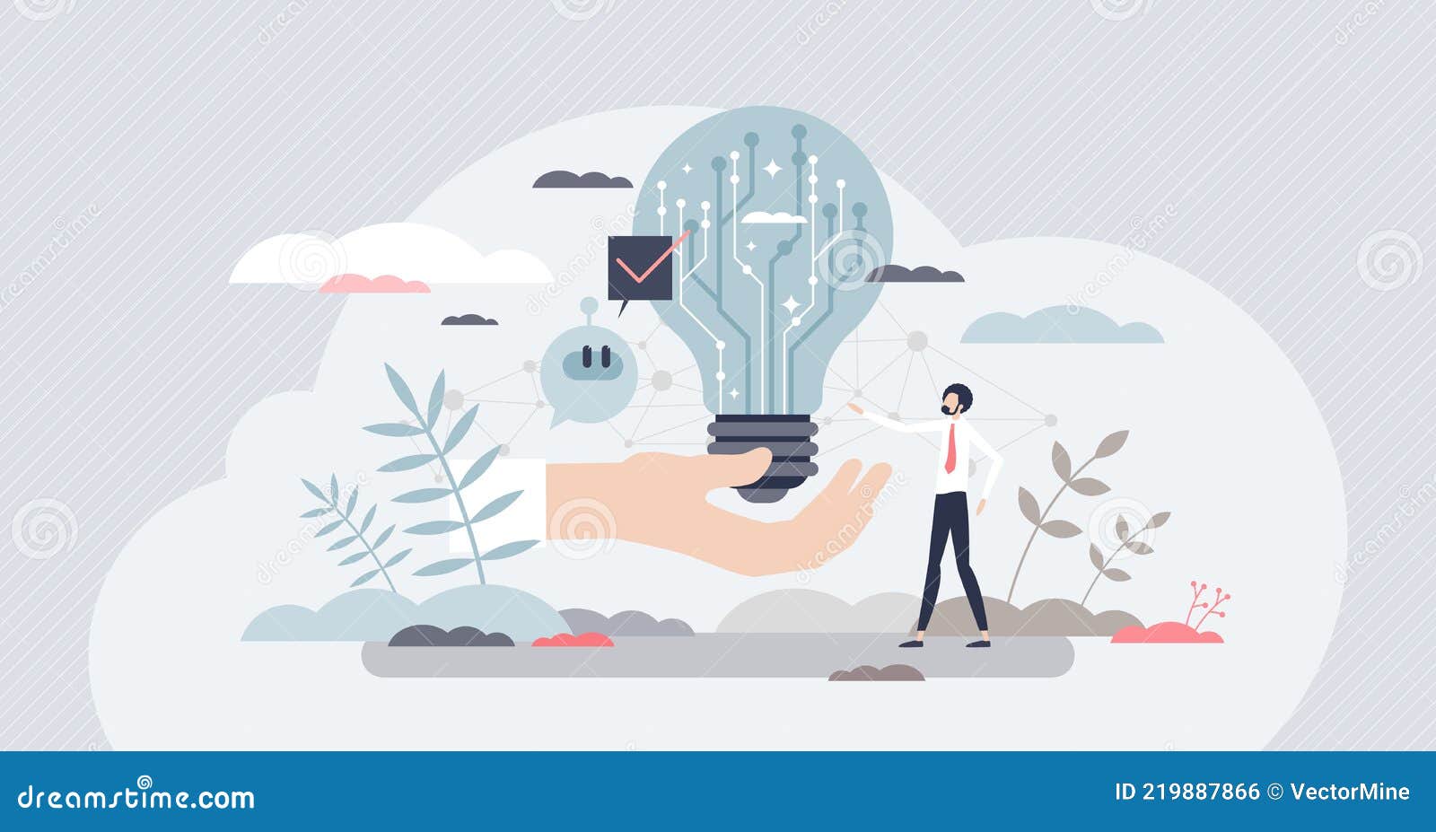 Digital Innovation and New Technological Invention Idea Tiny Person ...