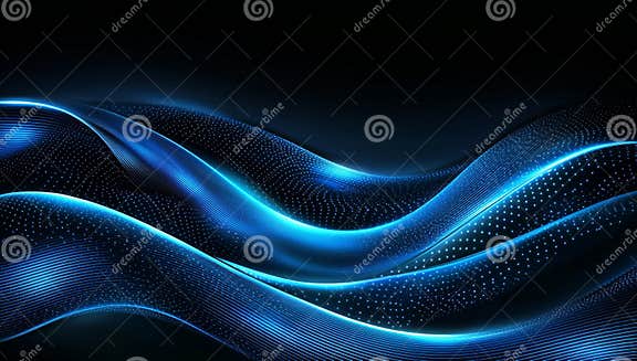 Digital Innovation Technology Background with Surface Lines and Dots ...