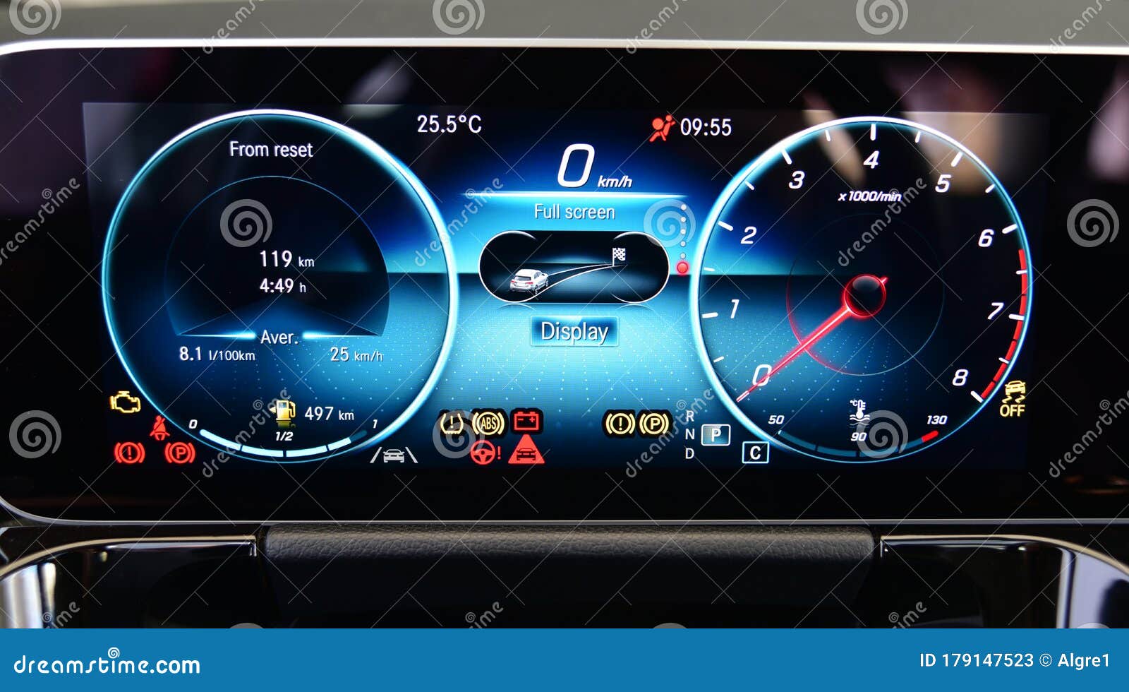 Digital Instrument Panel in a Modern Car Stock Image - Image of drive ...