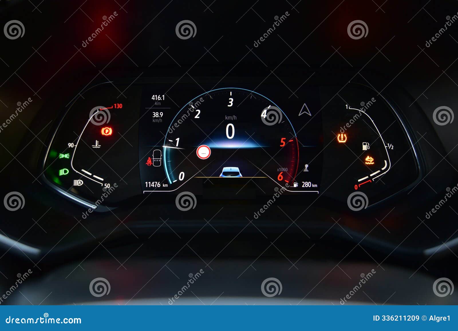 Car Instrument Panel Console And Stereo Radio With Air Condition Stock ...