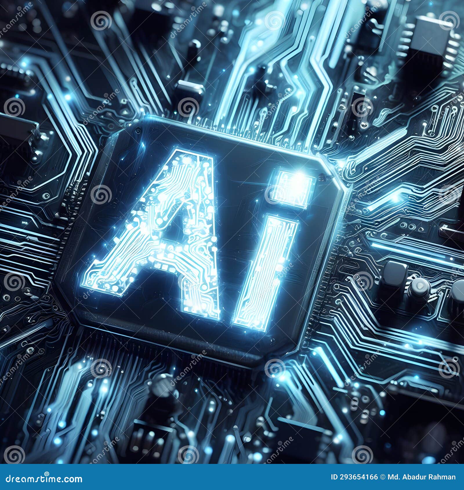 Digital Intelligence with AI Typography and Circuits Ai Generated Stock ...