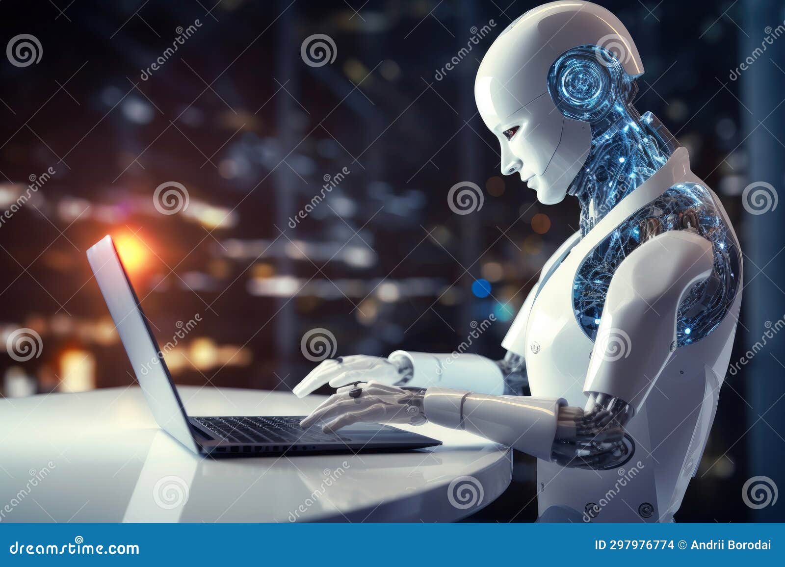Digital Intelligence at Work: Exploring the Web. Stock Illustration ...