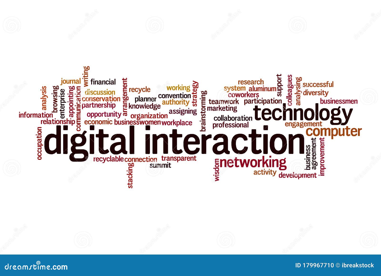 Digital Interaction Word Cloud Concept Stock Illustration ...