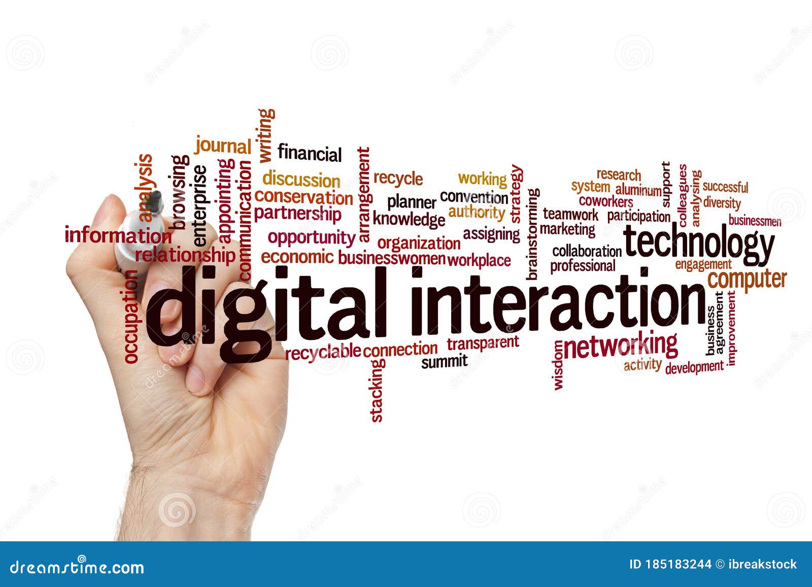 Digital Interaction Word Cloud Concept Stock Illustration ...