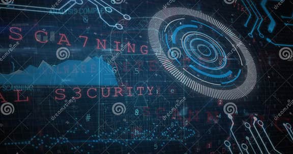 Digital Interface Displaying Cybersecurity Elements and Scanning ...