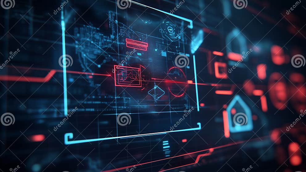 Digital Interface Displaying Futuristic Data Visualizations and Analytics in a High-tech ...