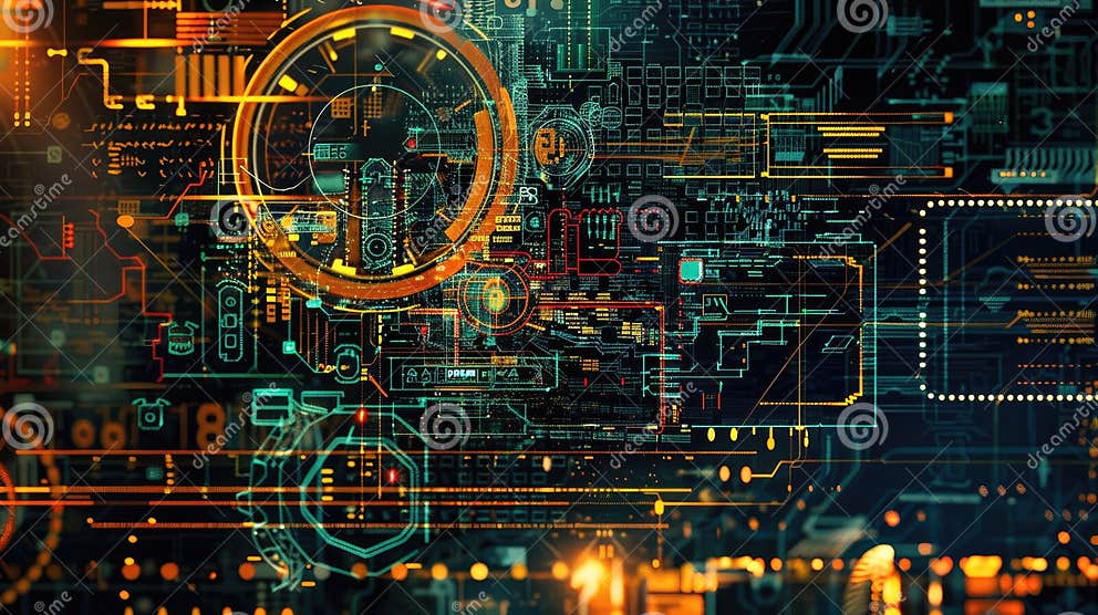 A Digital Interface Displaying Layers of Encrypted Data and Security Protocols, with Intricate ...