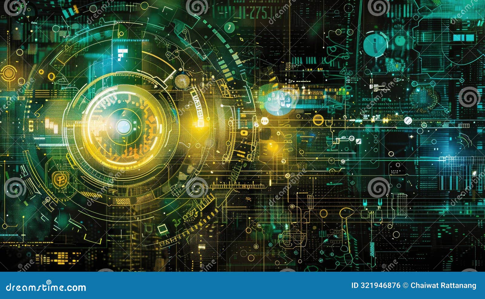 A Digital Interface Displaying Layers of Encrypted Data and Security Protocols, with Intricate ...