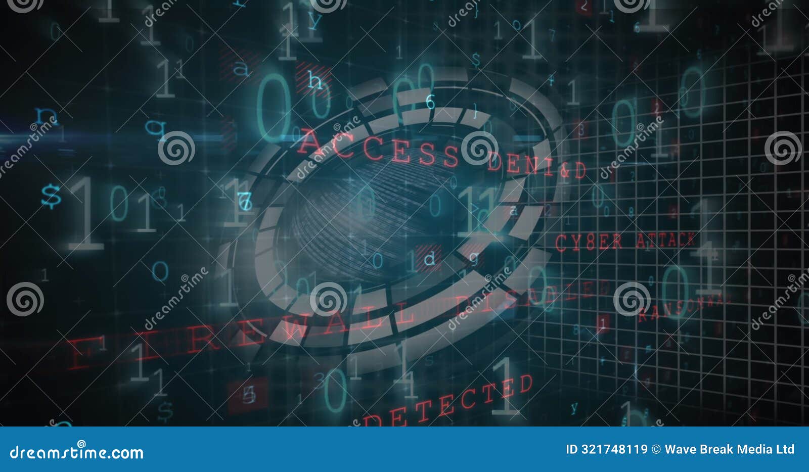 A Digital Interface Displays Various Cybersecurity Warnings Like Access ...