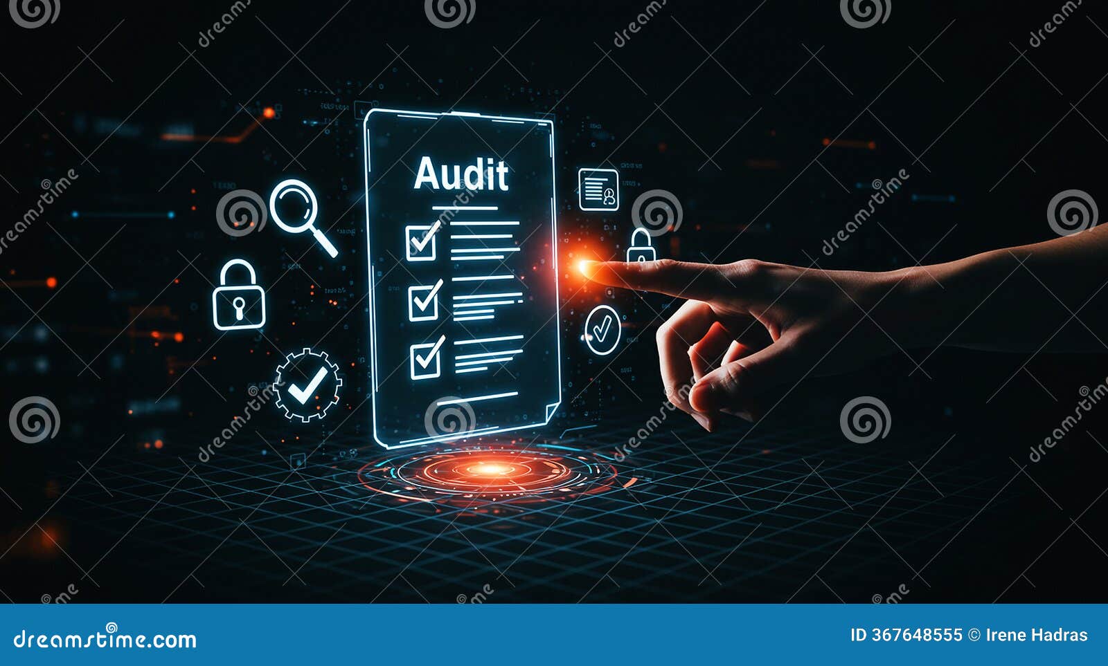 A Digital Interface Features An Illuminated Audit Checklist With Checkmarks, Stock Image ...