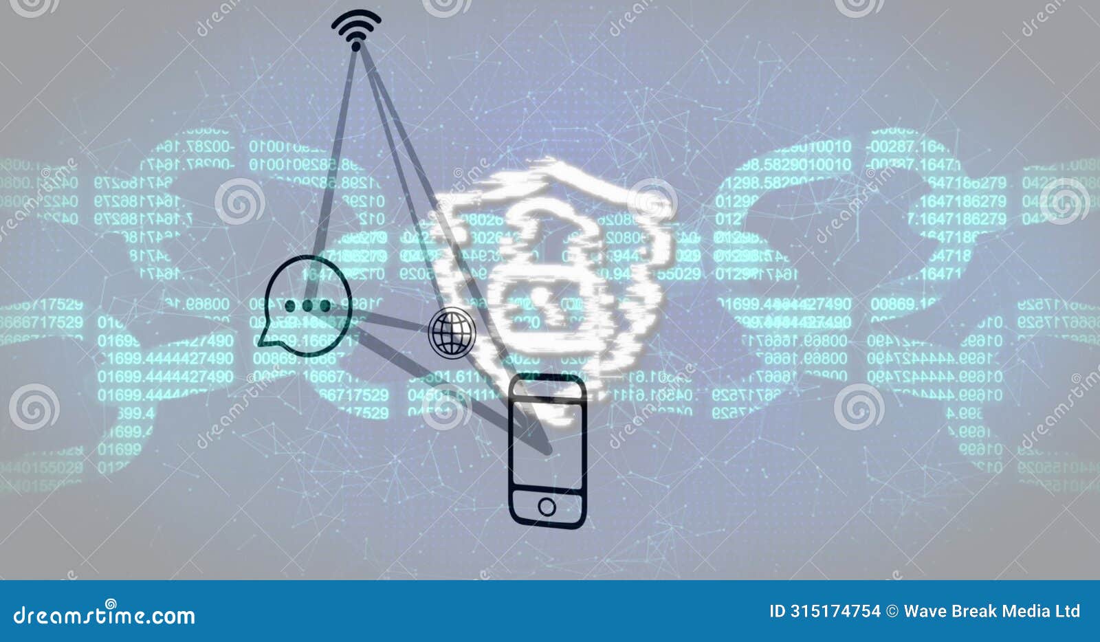 Digital Interfaces and Symbols Floating Around Smartphone, Showing ...