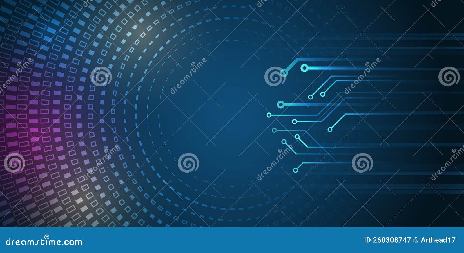 Digital Internet Communication on Blue Background. Wide Cyber Security ...