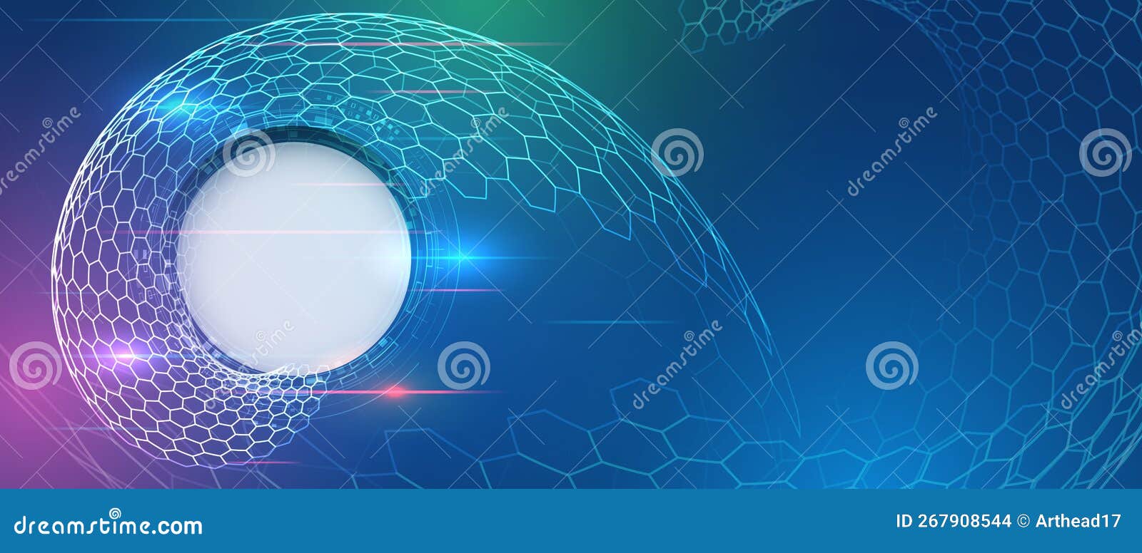 Digital Internet Communication on Blue Background. Wide Cyber Security ...