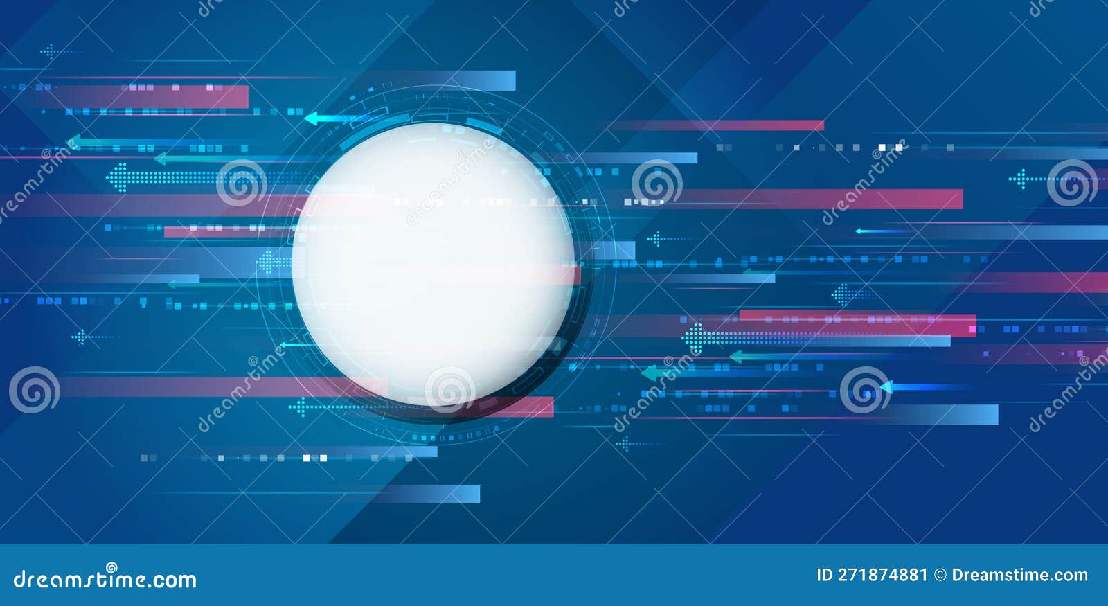 Digital Internet Communication on Blue Background. Wide Cyber Security ...