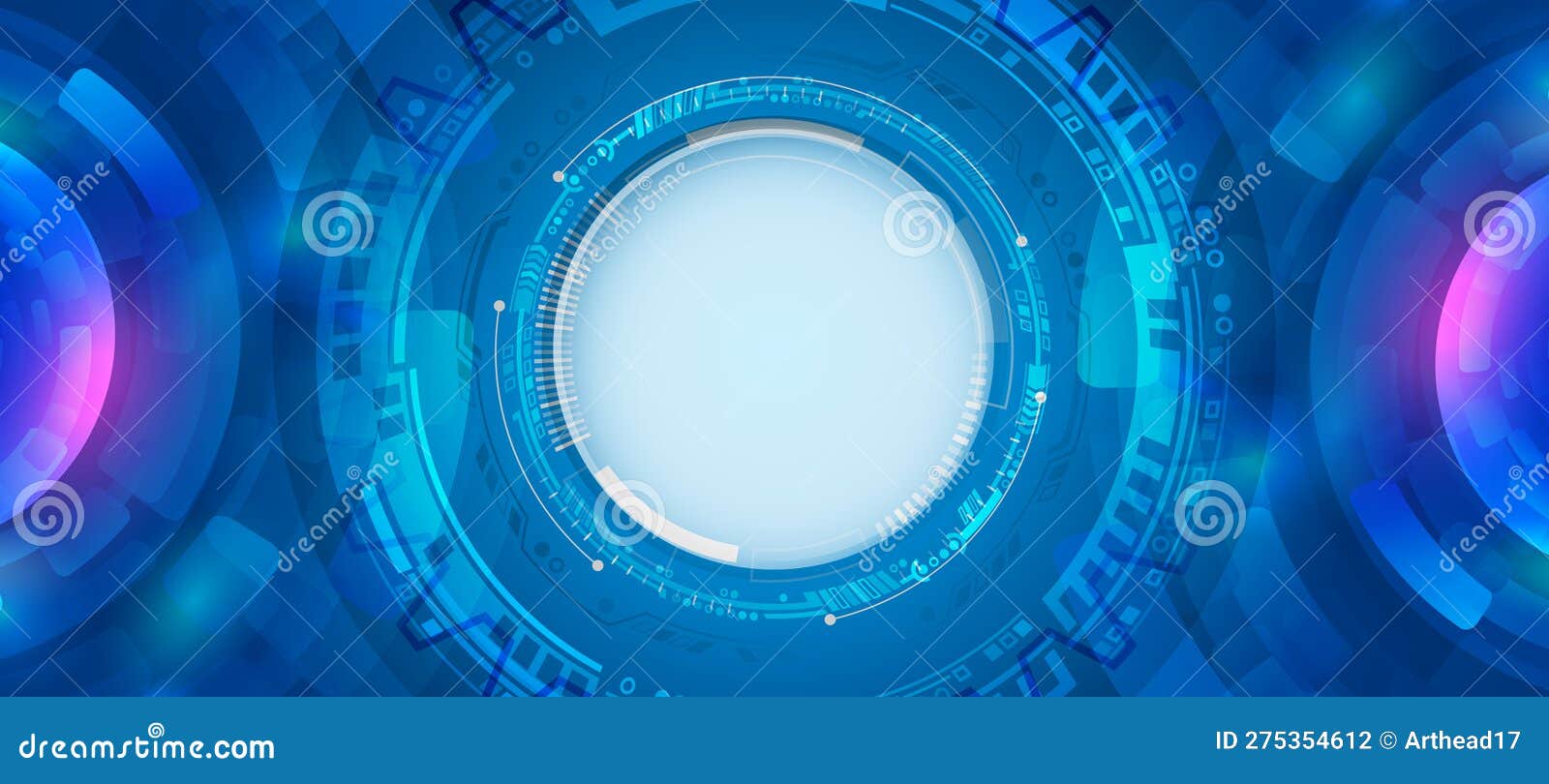 Digital Internet Communication on Blue Background. Wide Cyber Security ...