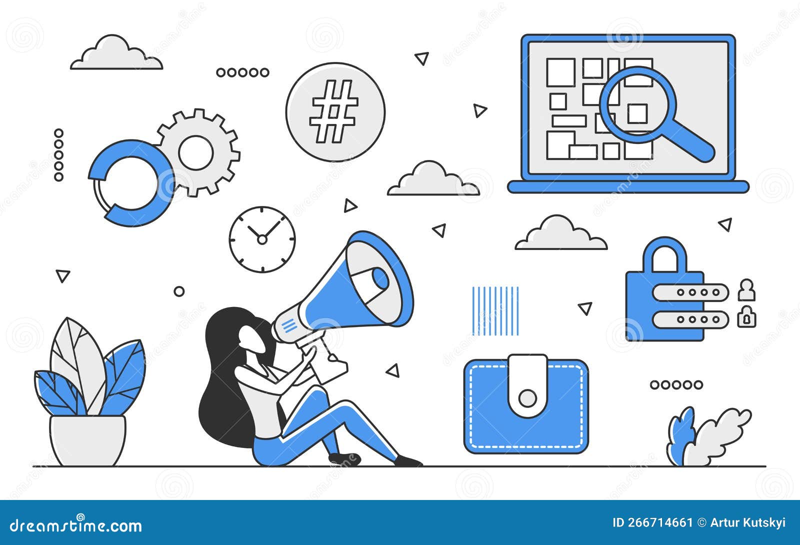 Digital internet safety stock vector. Illustration of card - 266714661