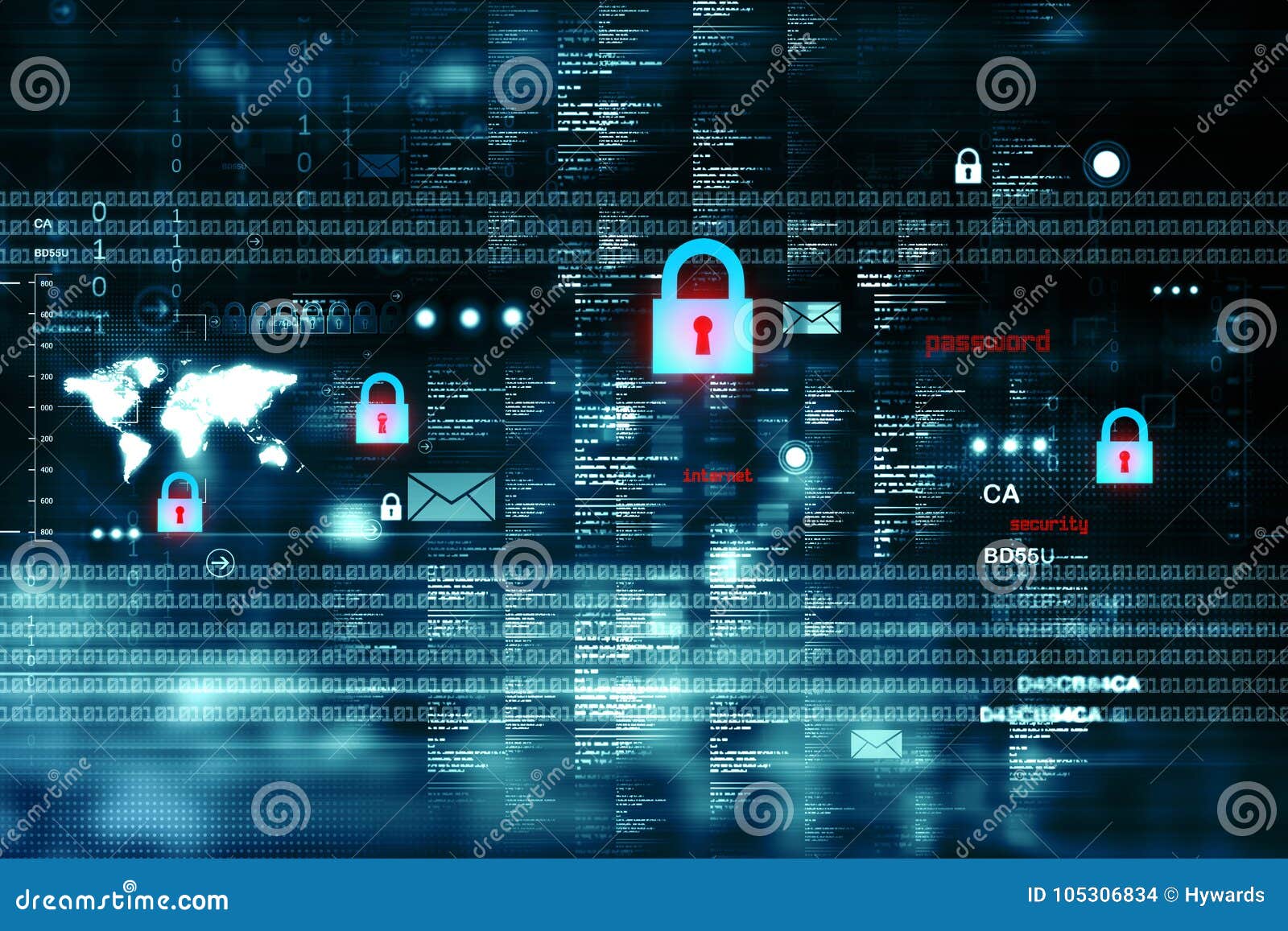 Digital Internet security stock illustration. Illustration of login ...