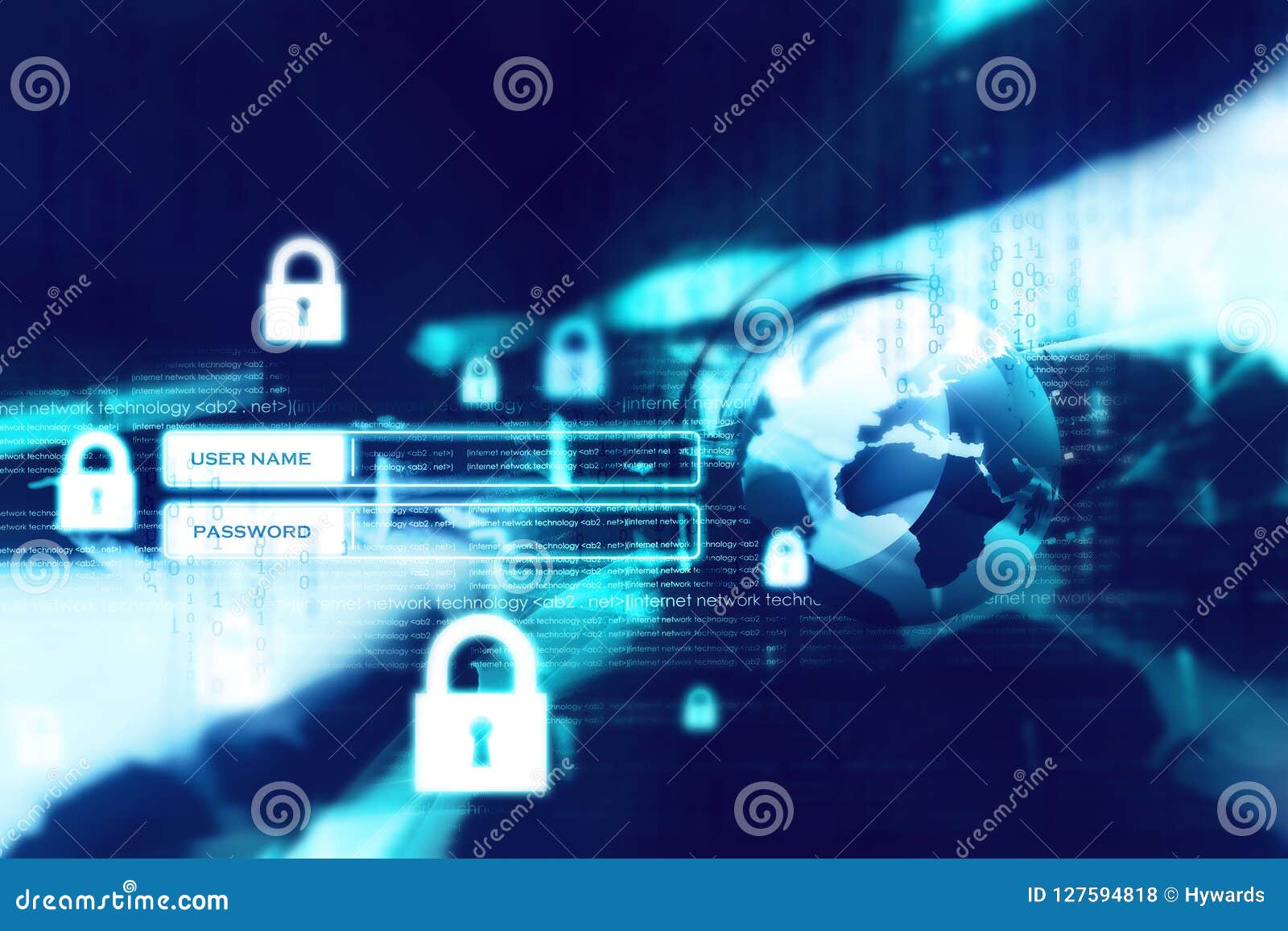 Digital internet security stock illustration. Illustration of password ...