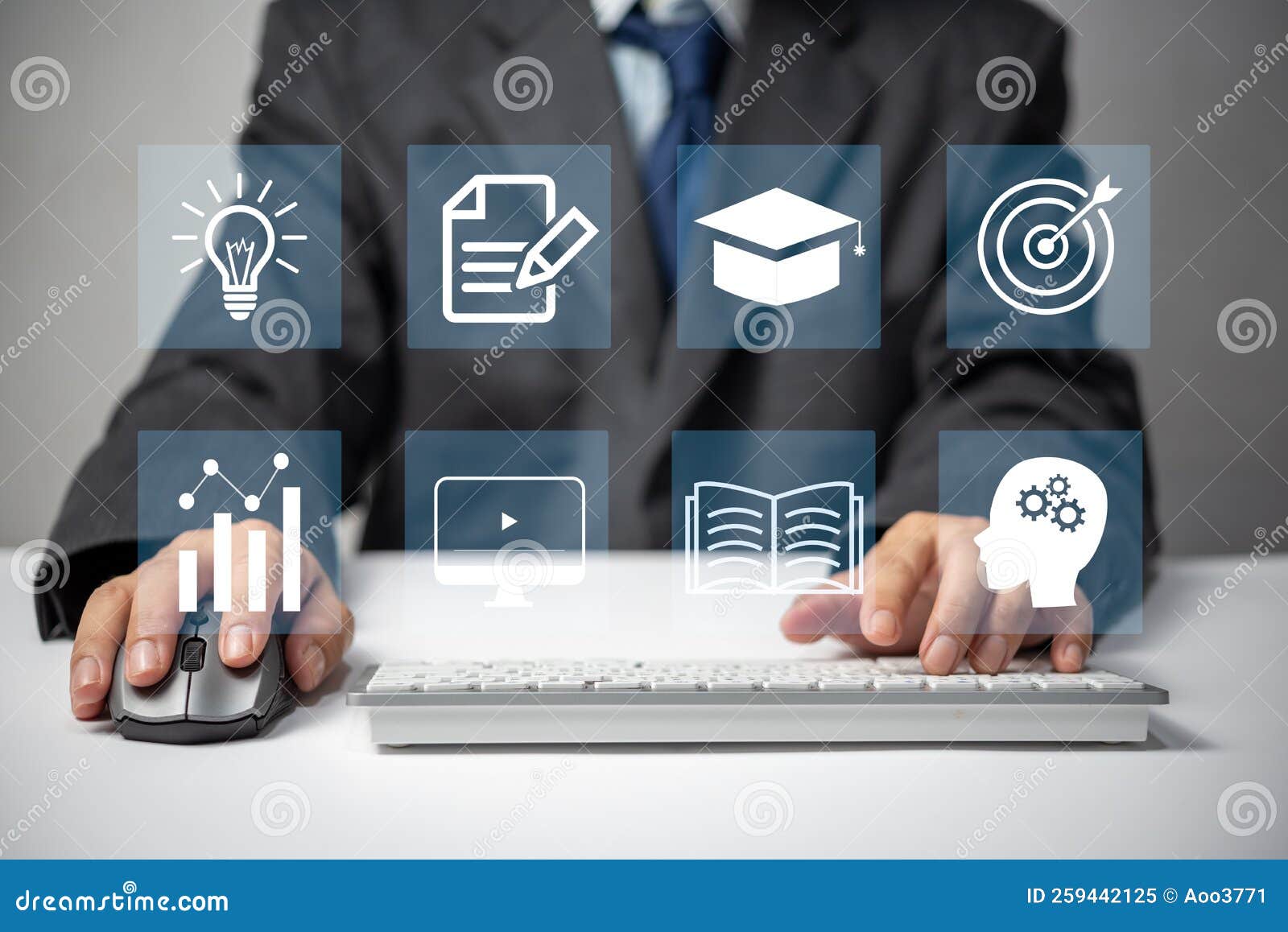 Digital Internet Technology Online Lessons Screen. E-learning Education ...