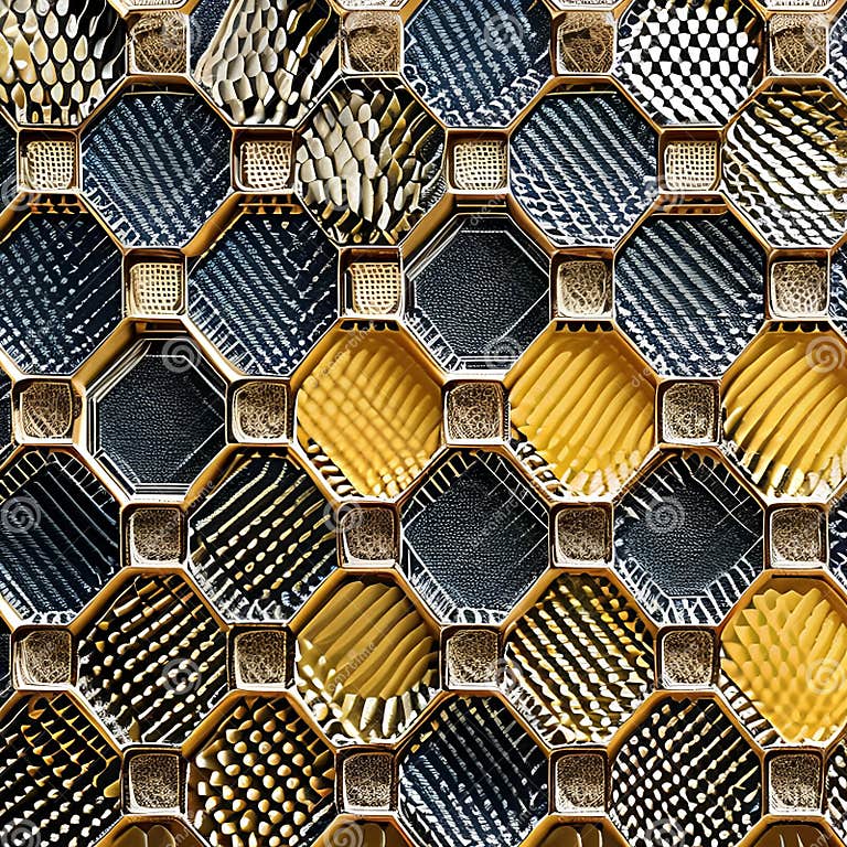 A Digital Interpretation of a Honeycomb, with Intricate Patterns and ...