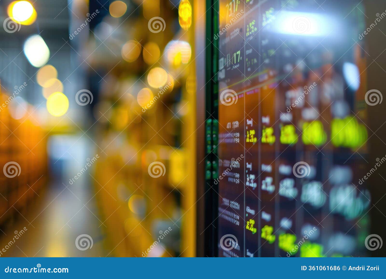 Digital Inventory Management System with Blurred Warehouse Background ...