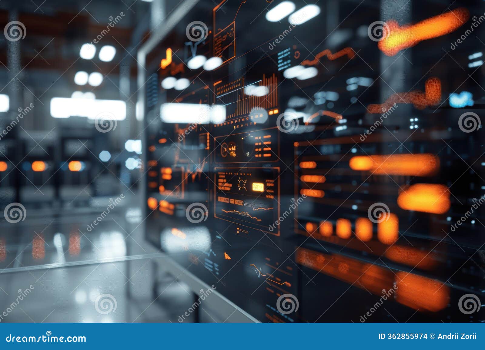 Digital Inventory Management System with Blurred Warehouse Background ...