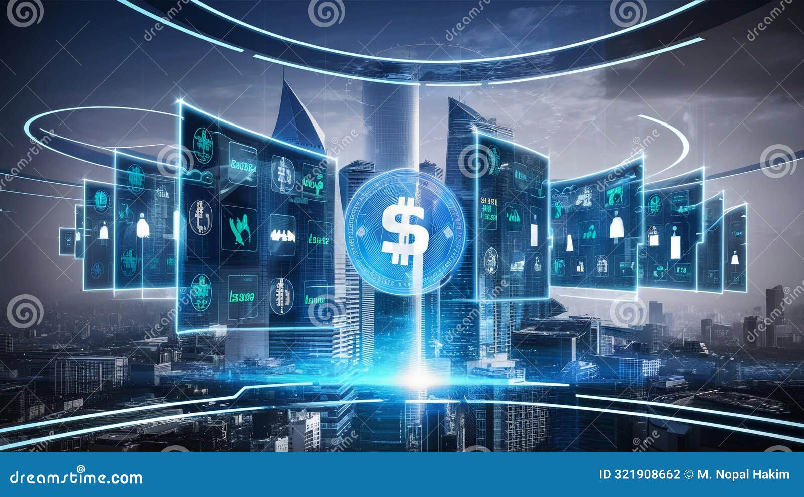 Digital Investment Representation Features a Sleek Holographic ...