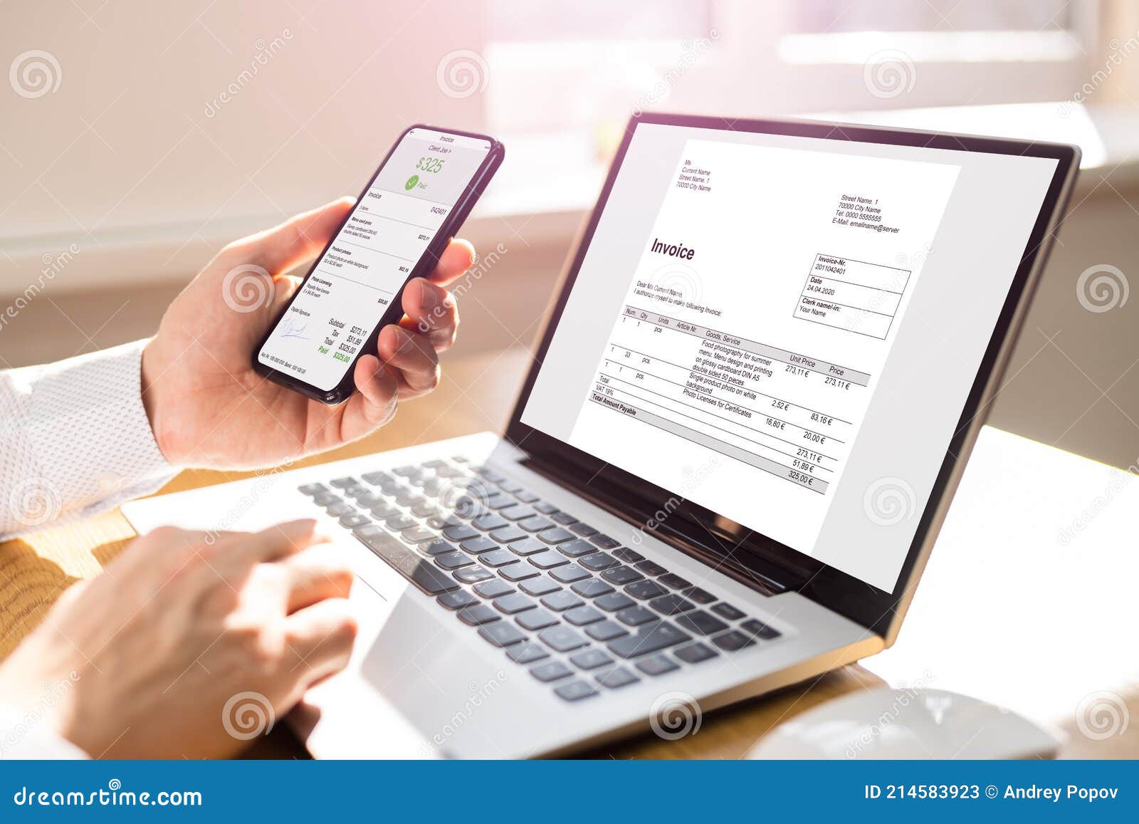 Digital Invoice Document or Payment Receipt Stock Image - Image of ...