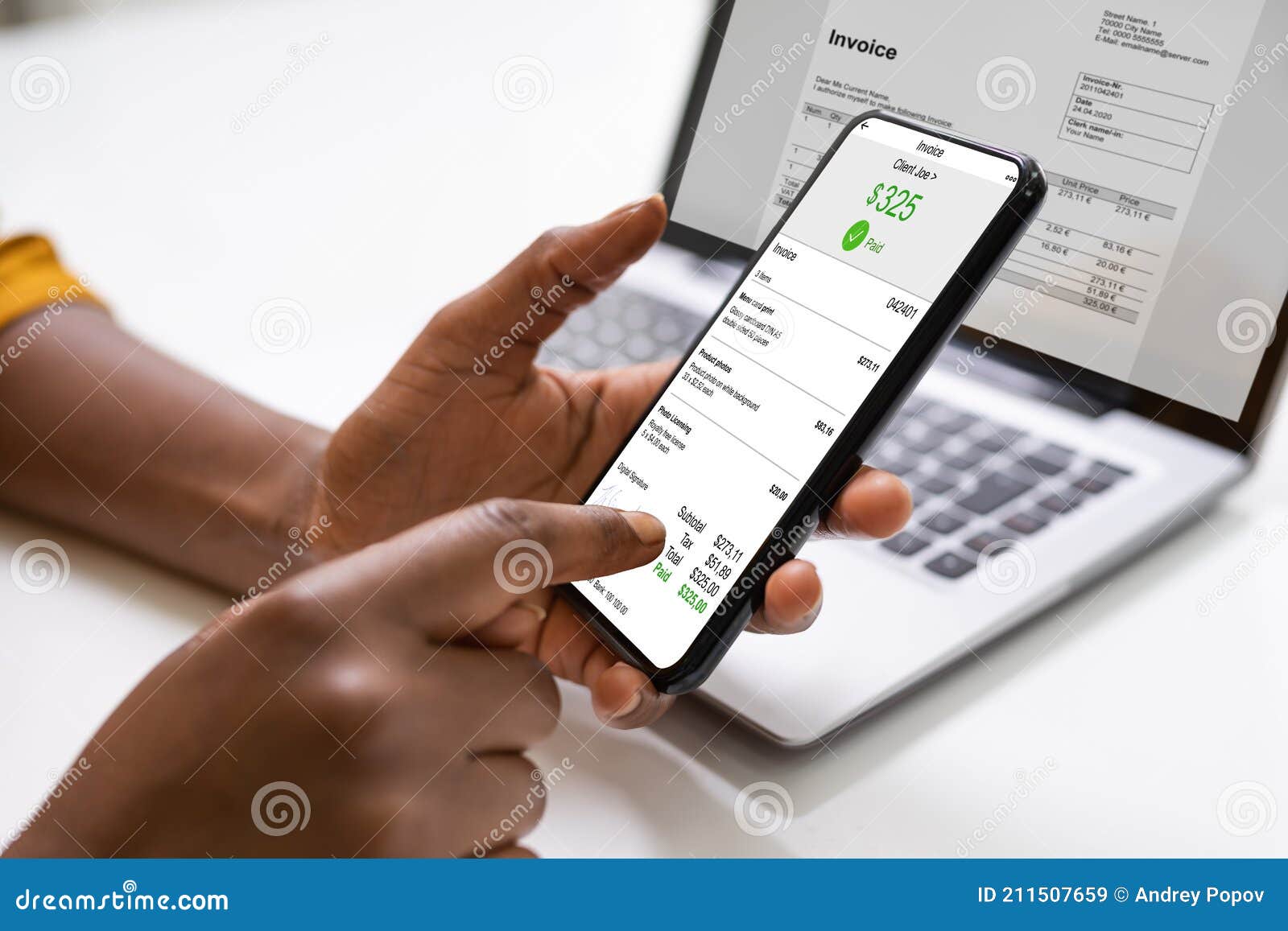 Digital Invoice Document or Payment Receipt Stock Image - Image of ...