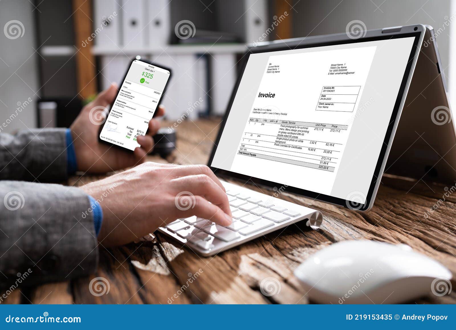 Digital Invoice Document Or Payment Receipt Royalty-Free Stock Photo ...