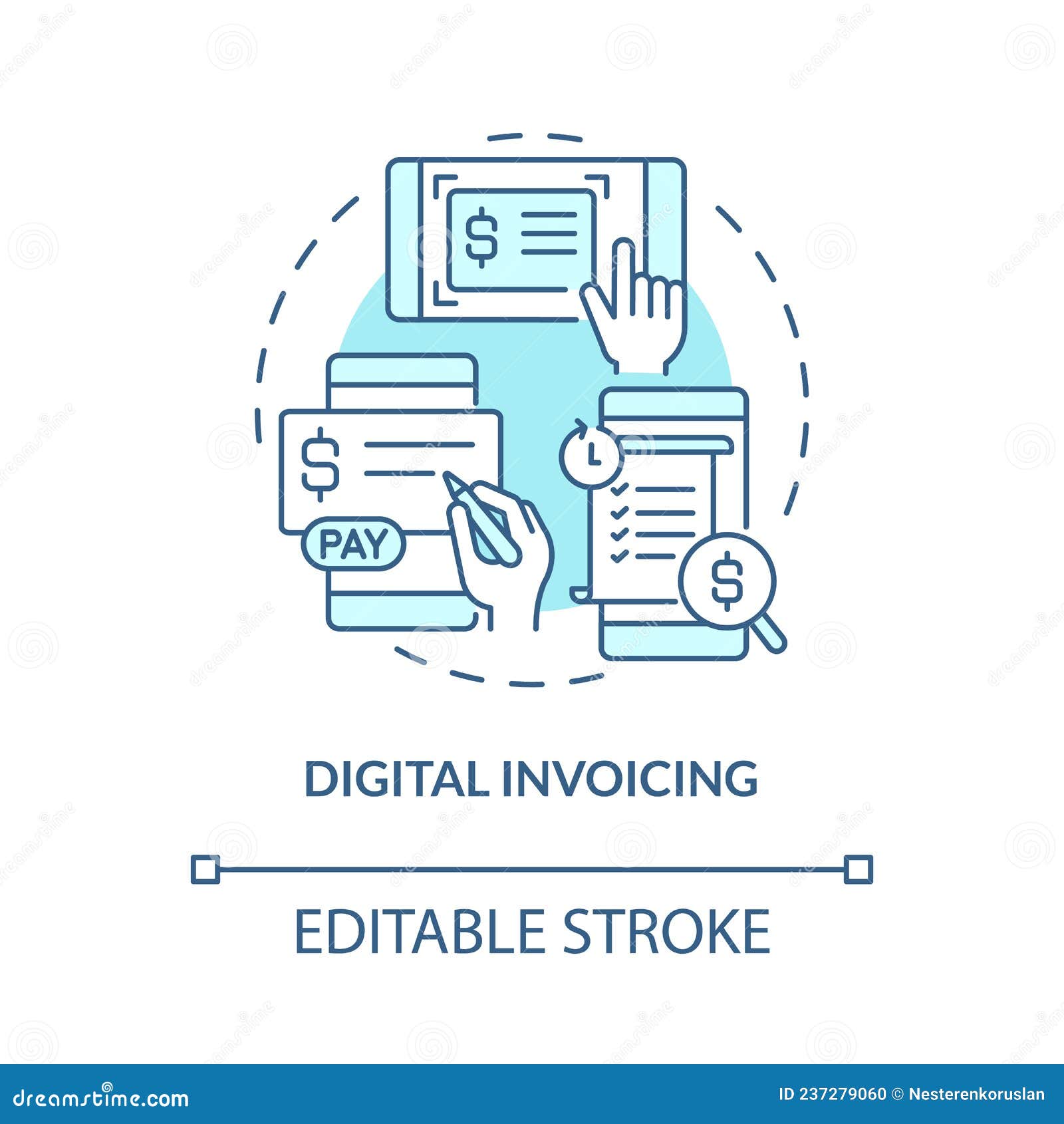 Mix Icon For Invoicing, Receipt And Document Vector Illustration ...