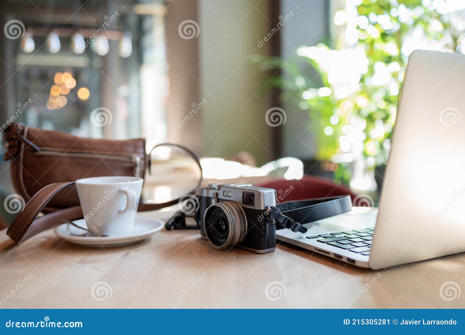 Digital Journalist`s Desk with Technological Elements, Such As Camera ...