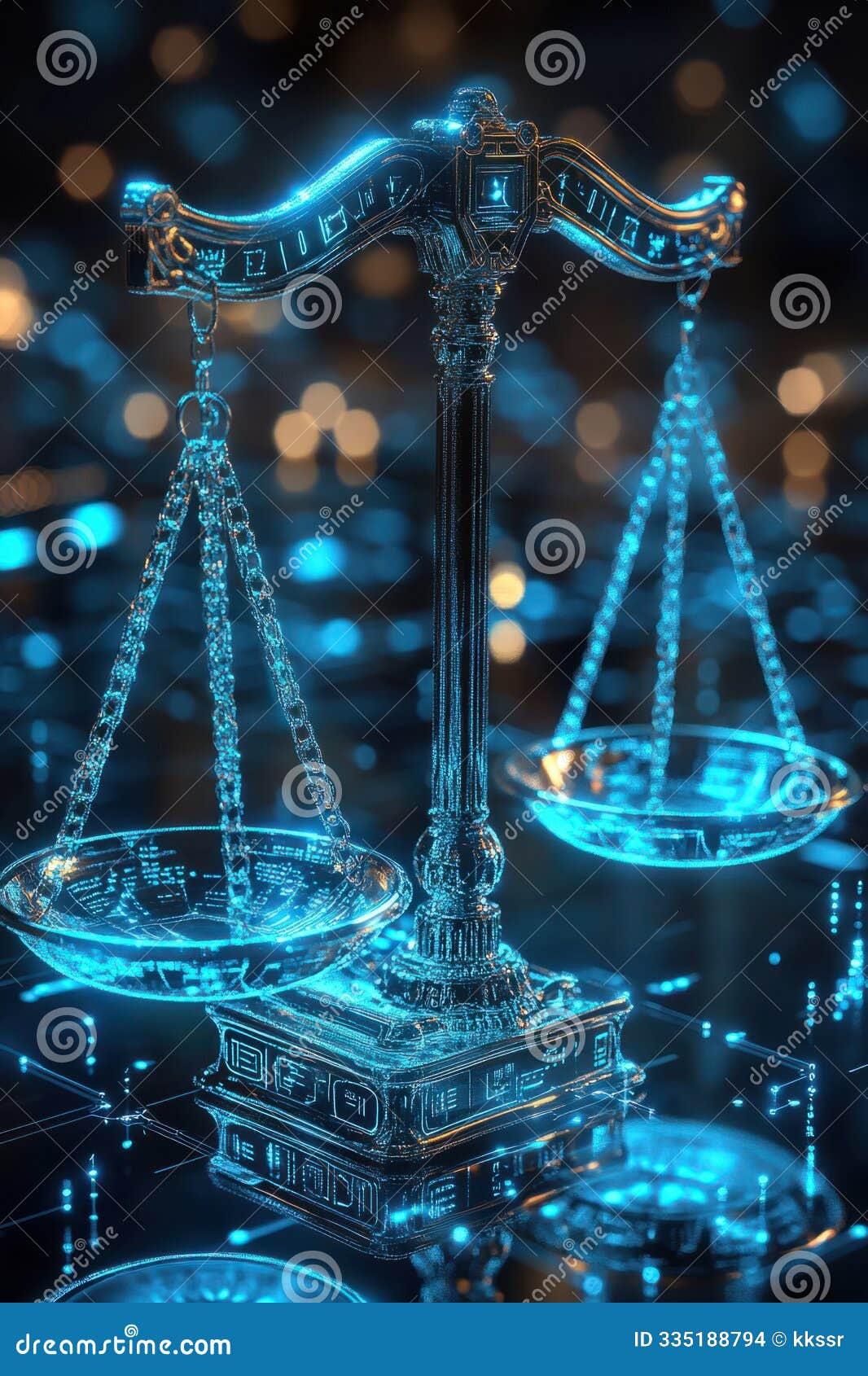 Digital Justice, A Modern Representation Of Justice Featuring Digital ...