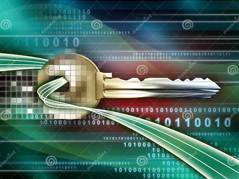 Digital key stock illustration. Illustration of digital - 12795047