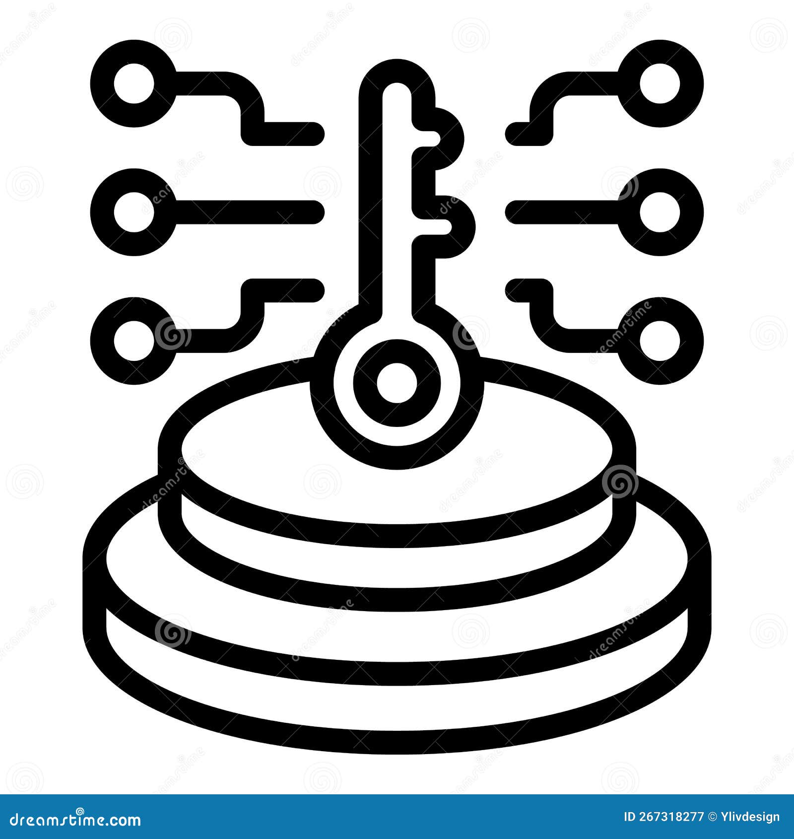 Digital Key Icon Outline Vector. Main Check Stock Vector - Illustration ...