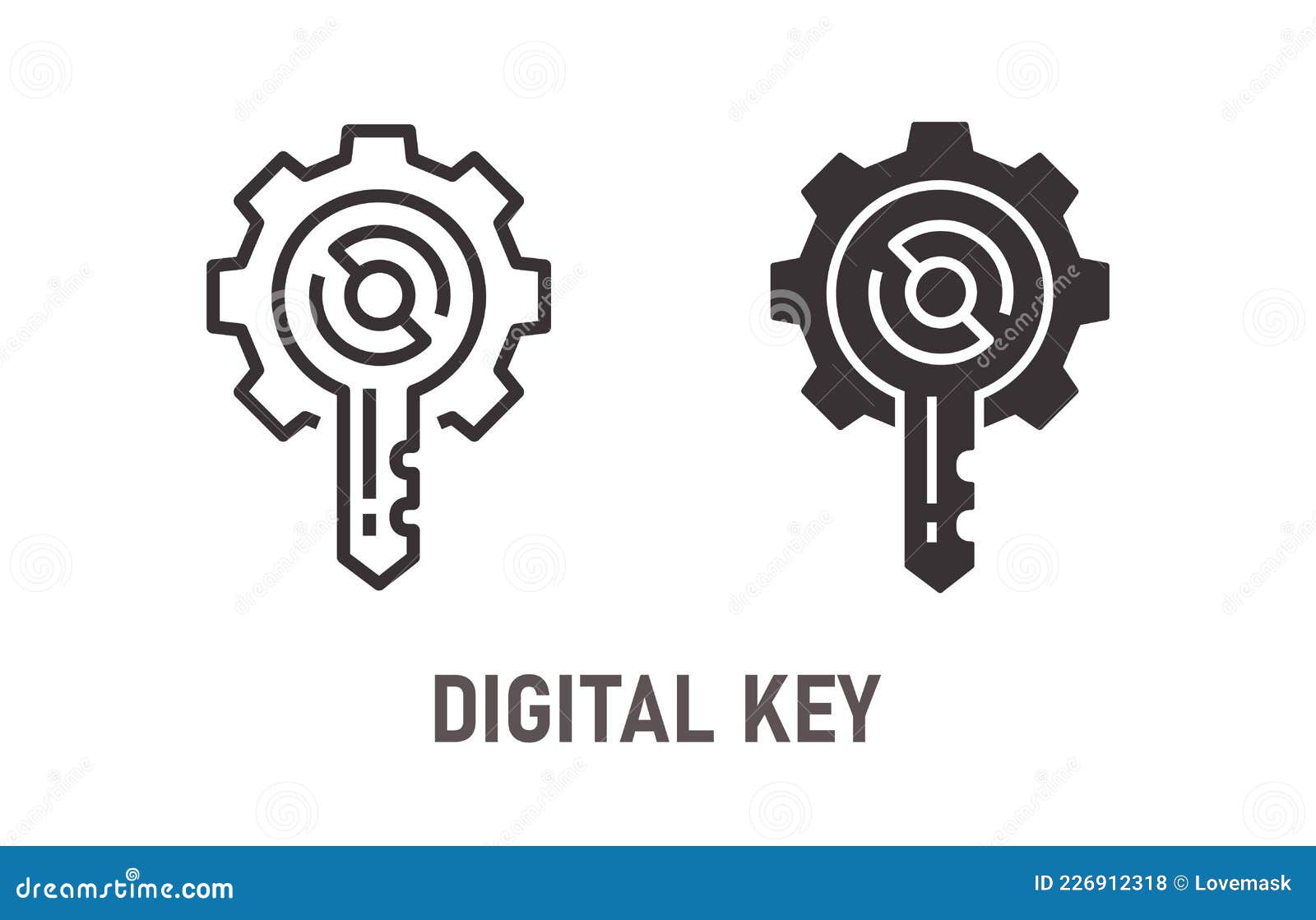 Digital Key Icon on White Background. Vector Illustration. Stock Vector ...