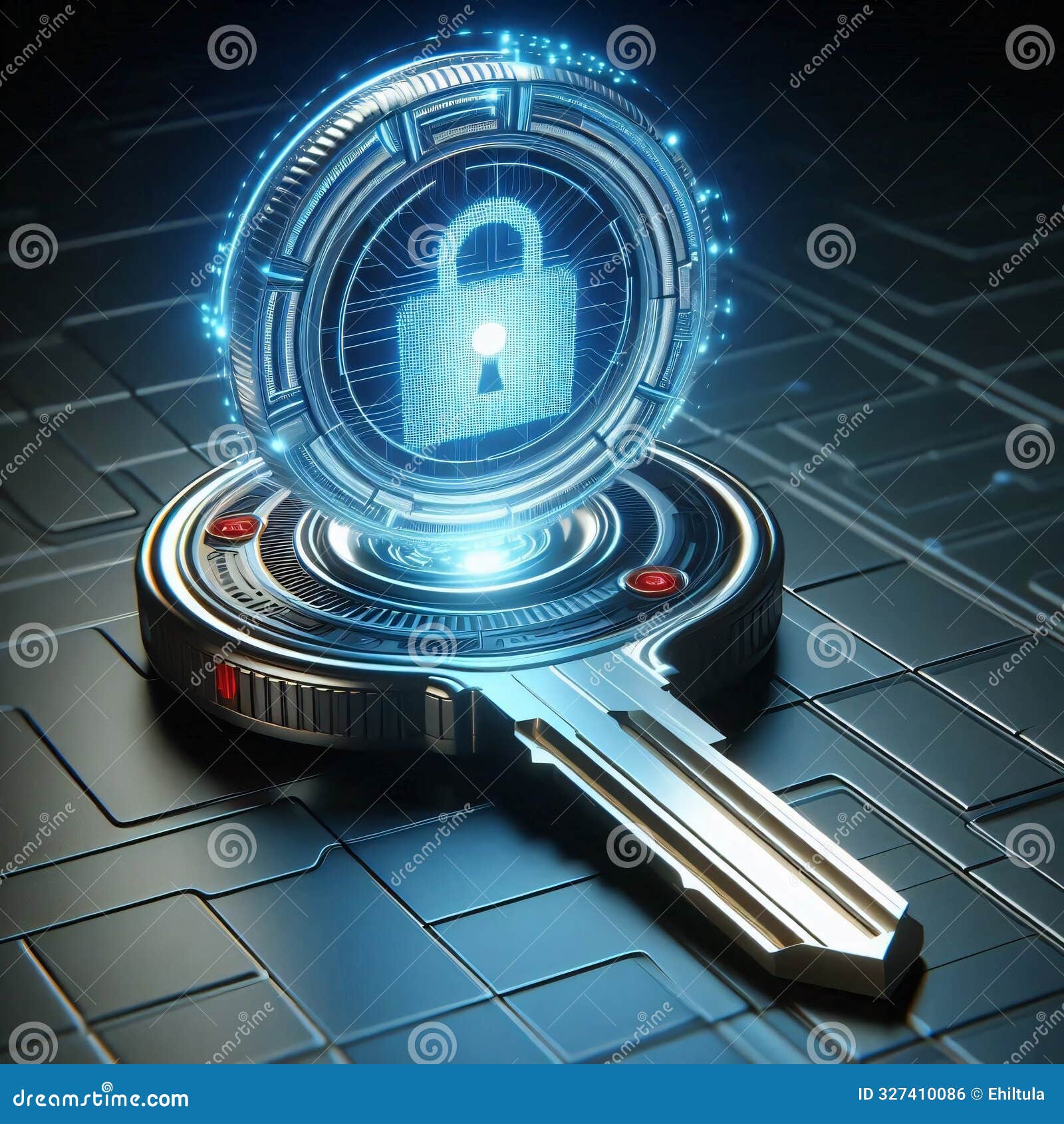 Digital Key Symbolizing Cyber-security, Digital Access, Conceptual ...