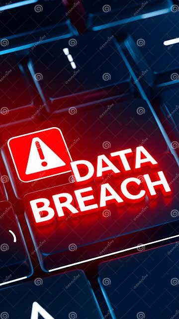 Digital Keyboard with Red DATA BREACH Warning, Cybersecurity Threat ...